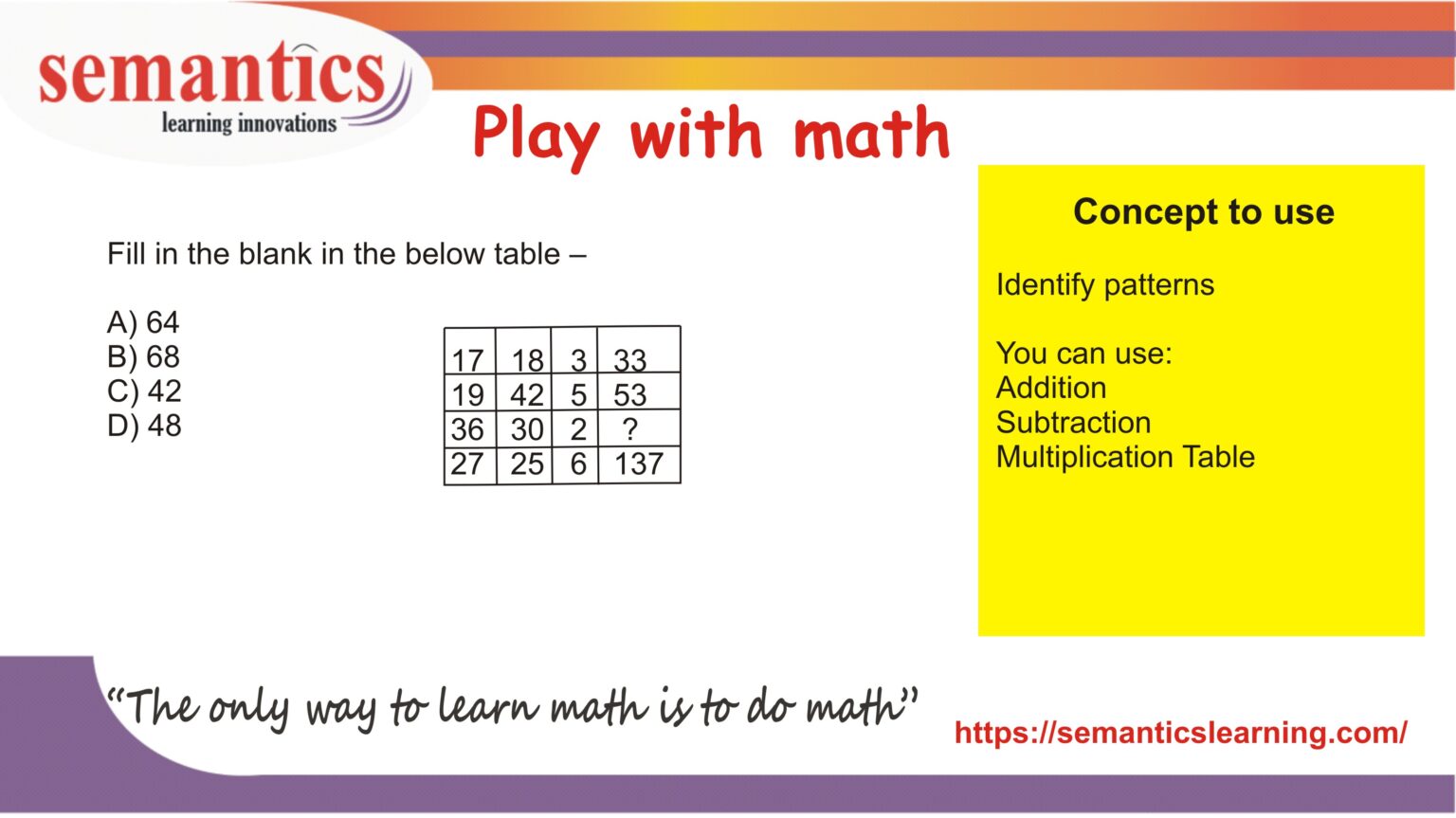 Math reasoning exercise set 3